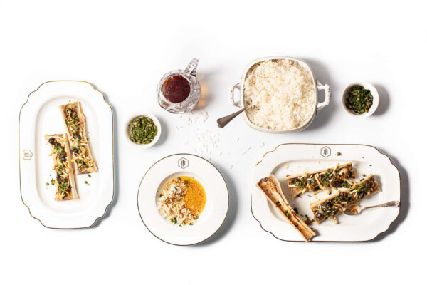 Roasted marrow bones and oxtail